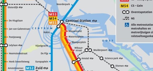 Mapa de transporte público de Ámsterdam en formato PDF - GudMornin