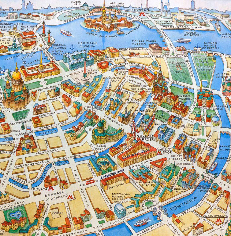 Mapa turístico de San Petersburgo en español: Conoce sus encantos ...